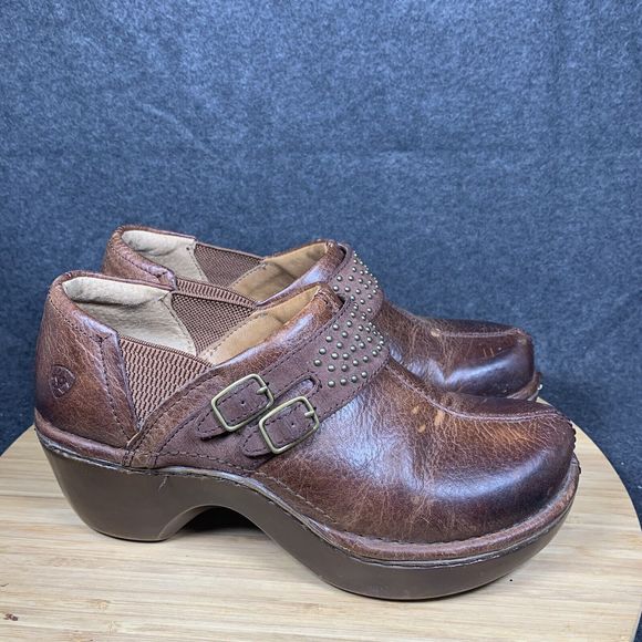 Ariat | Shoes | Ariat Clog Shoes Women 7 B Brown Leather Comfort ...